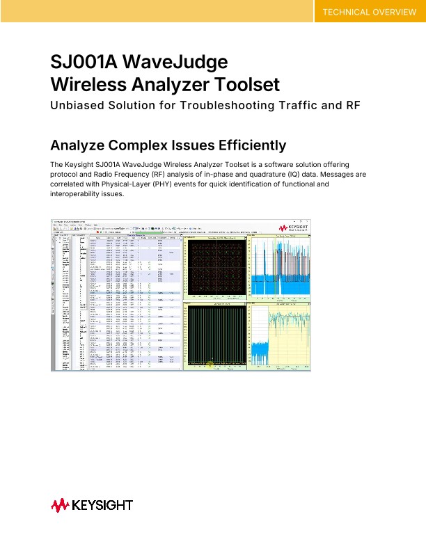 SJ001A WaveJudge Wireless Analyzer Toolset PDF Asset Page | Keysight